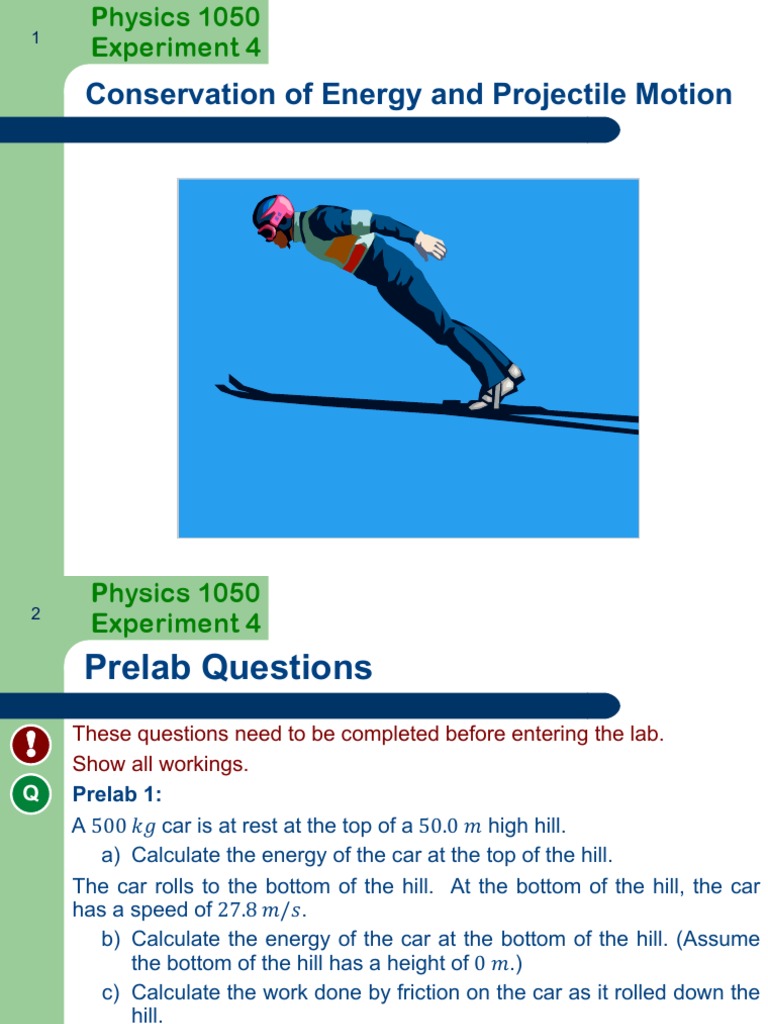 Conservation of Energy and Projectile Motion | PDF | Projectiles | Force