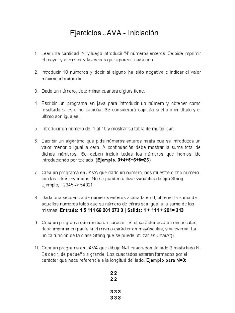 Práctica 1 Java | PDF | Métodos y materiales de enseñanza