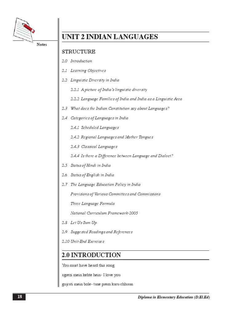 Unit 2 Indian Languages | PDF | Languages Of India | Multilingualism