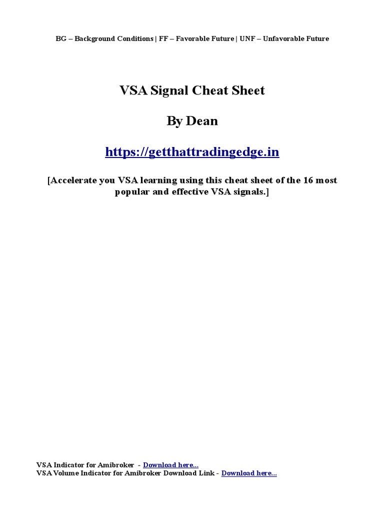 VSA Cheat Sheet PDF | PDF