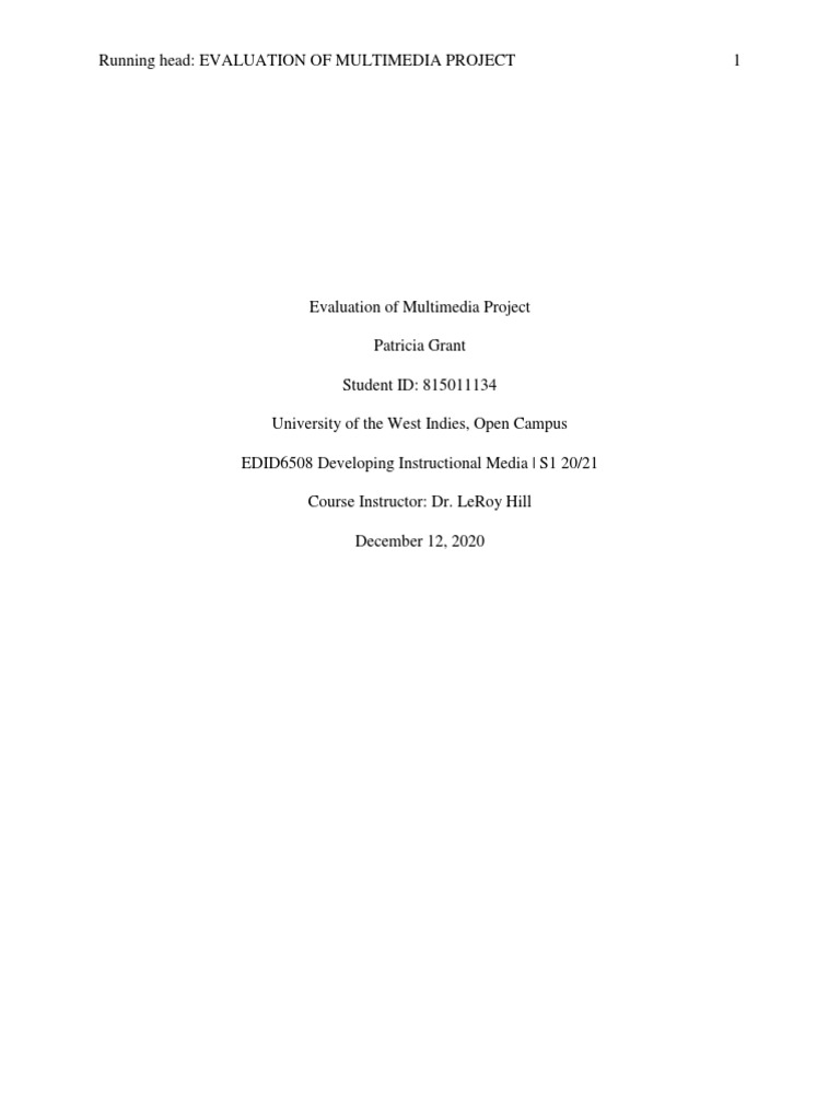 Grant Multimedia-Evaluation-Report | Download Free PDF | Multimedia ...