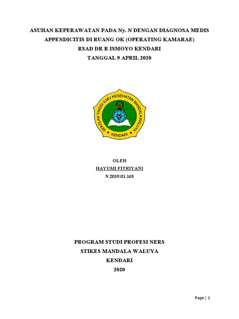 Askep Appendicitis | PDF | Sains & Matematika