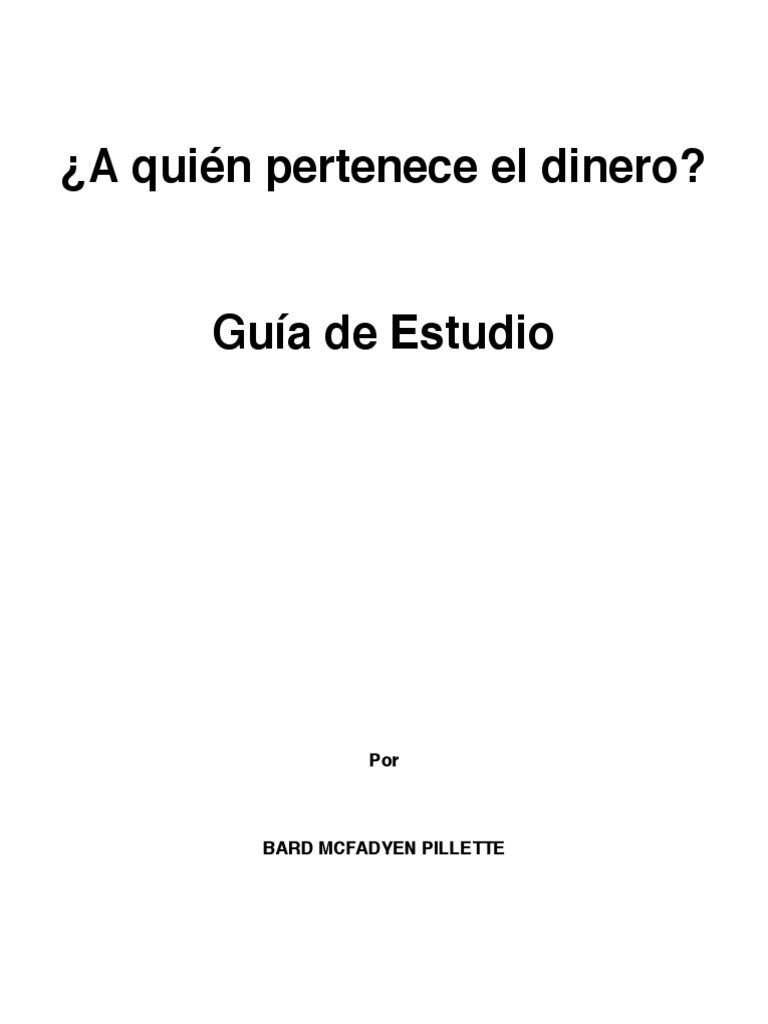 A Quién Pertenece El Dinero PDF | PDF | Diezmo | Pablo el apóstol