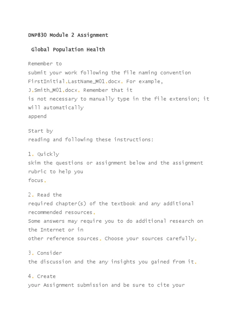 DNP830 Module 2 Assignment | PDF | World Health Organization ...