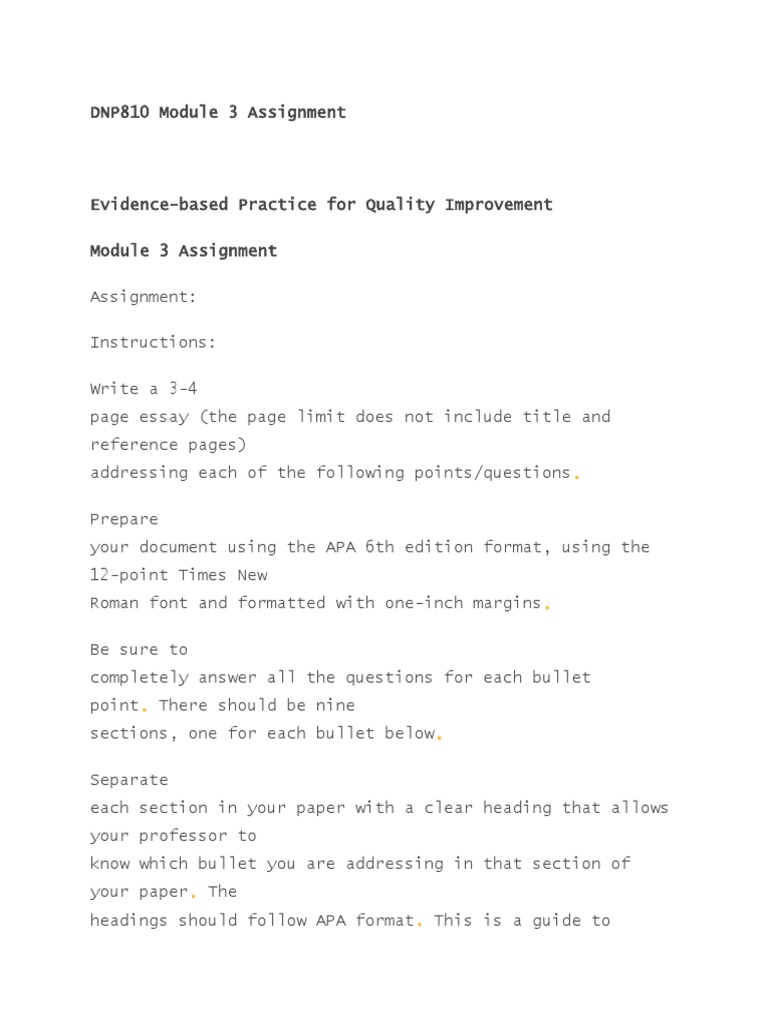 DNP810 Module 3: Evidence-Based Practice Essay | PDF | Evidence Based ...