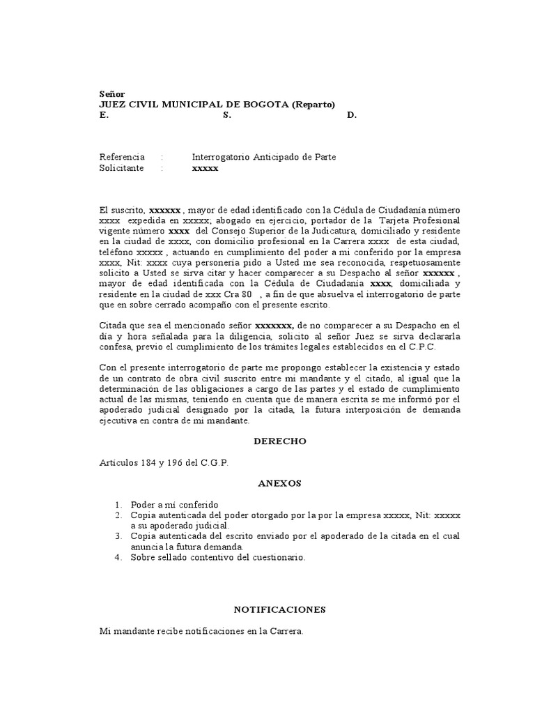 Interrogatorio de Parte | PDF | Gobierno | Business