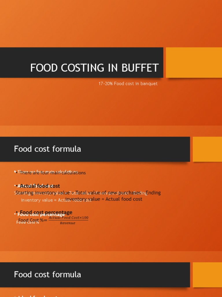 Food Costing in Buffet | PDF