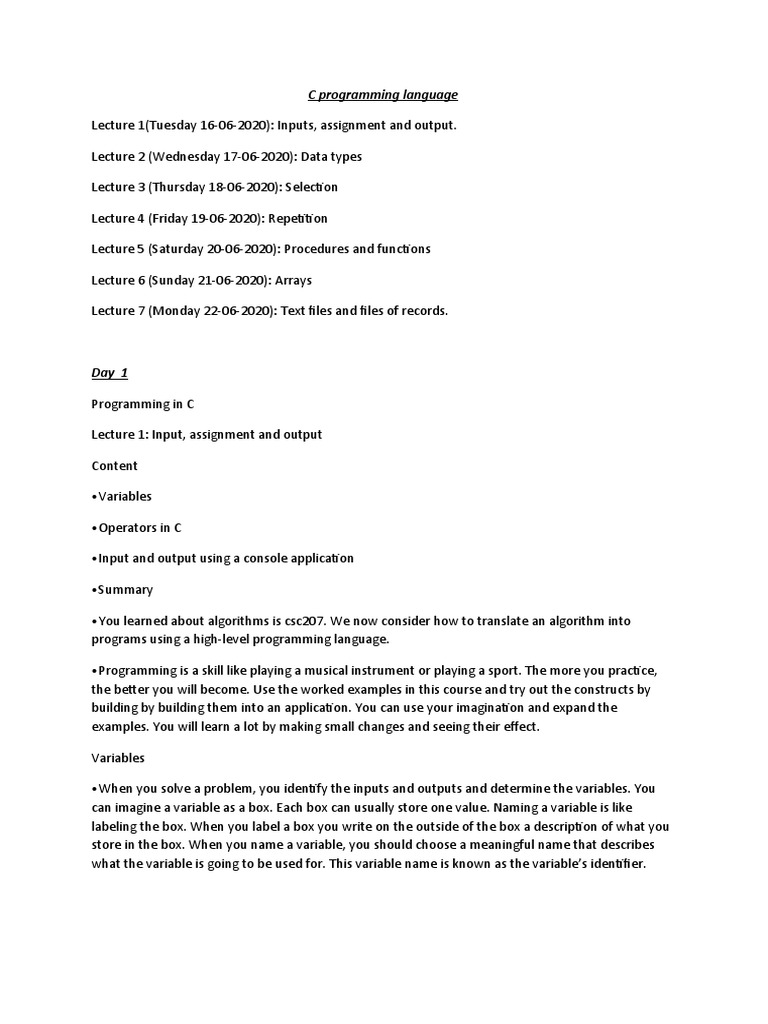 C Programming | PDF | Subroutine | Data Type
