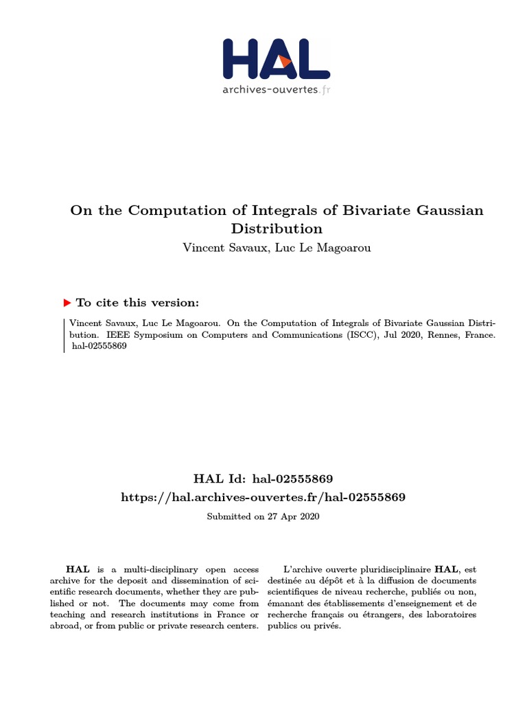 Bivariate Gaussian-1 | PDF | Normal Distribution | Ellipse