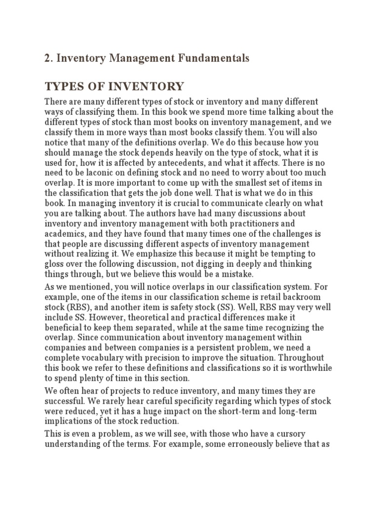 Inventory Management Essentials | PDF | Inventory | Retail