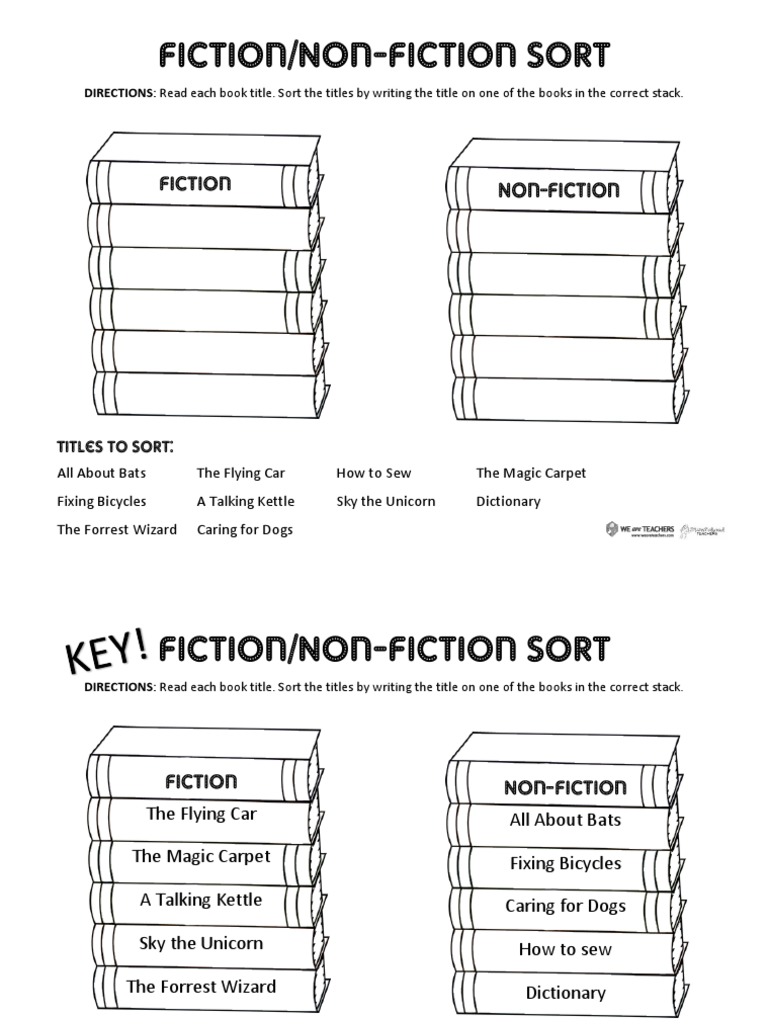 Fiction Non Fiction Sort | PDF