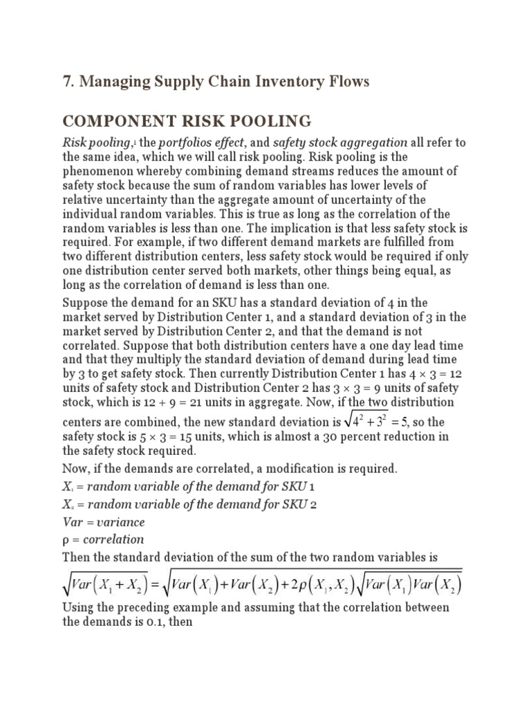Understanding Risk Pooling in Supply Chains | PDF | Inventory | Retail