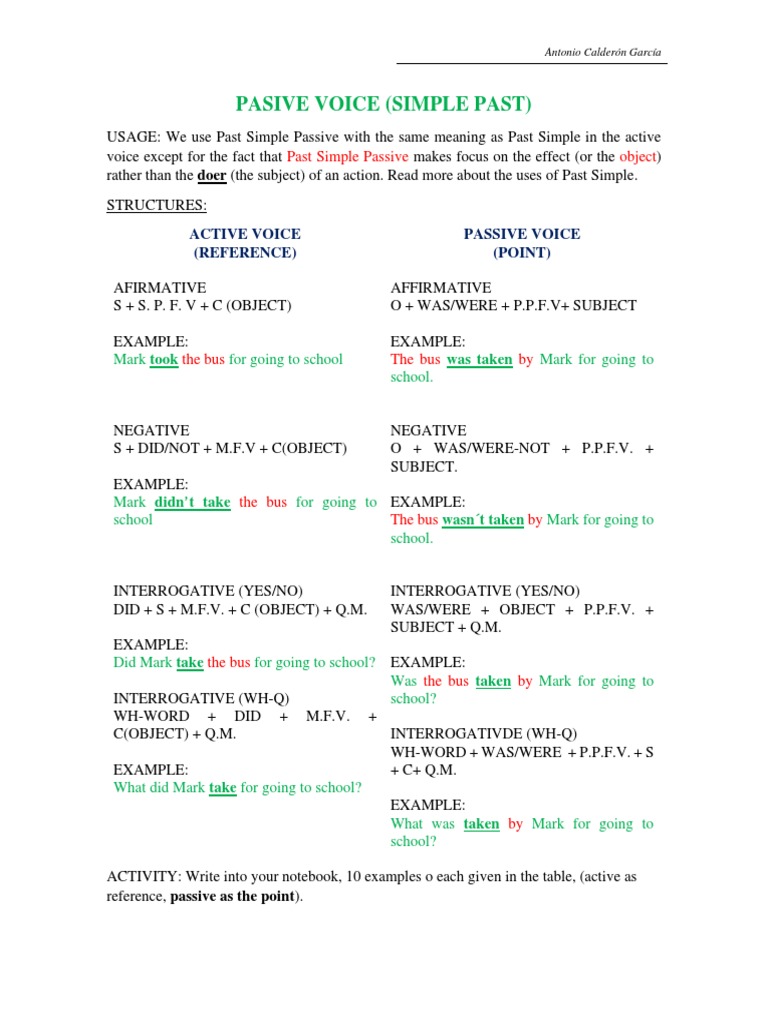 Past Simple Passive | PDF