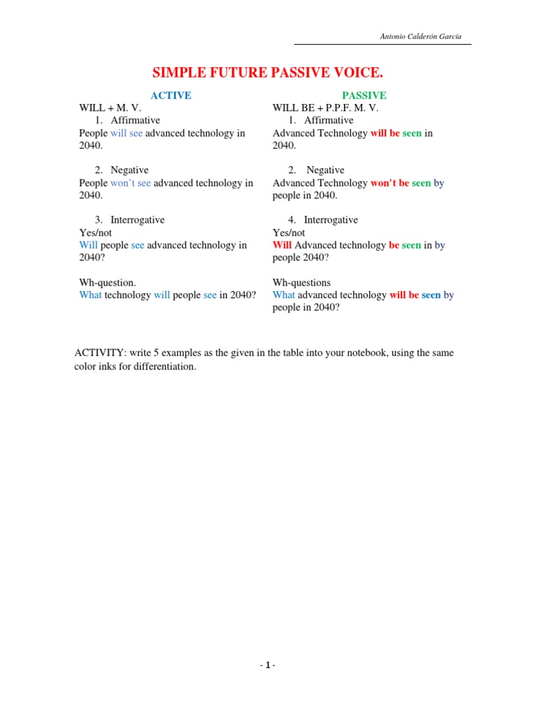 Simple Future Passive Voice PDF | PDF | Politics | Games & Activities