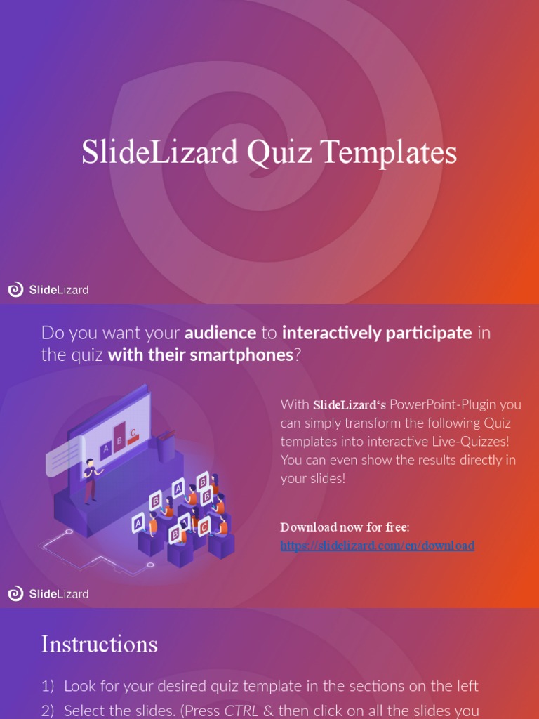 SlideLizard Quiz Templates | PDF