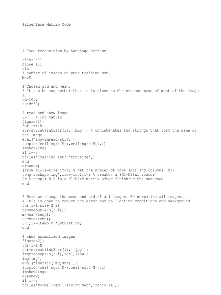 Face Recognition | PDF | Eigenvalues And Eigenvectors | Linear Algebra