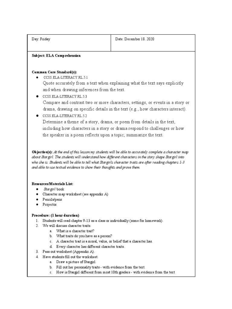 Comprehension Lesson Plan 3 | PDF | Psychology | Behavior Modification