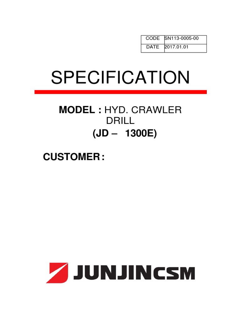 Especifications Junjin SD 1300 e | PDF | Engines | Switch