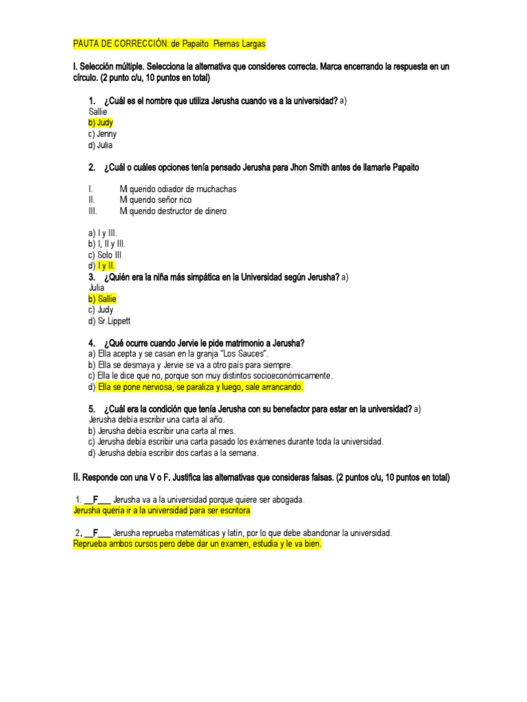 Pauta de Corrección | PDF