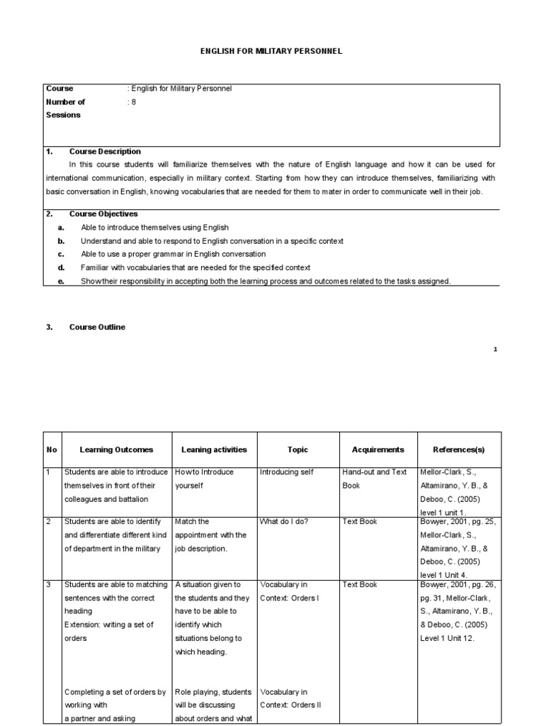 English For Military Personnel | Download Free PDF | English Language ...