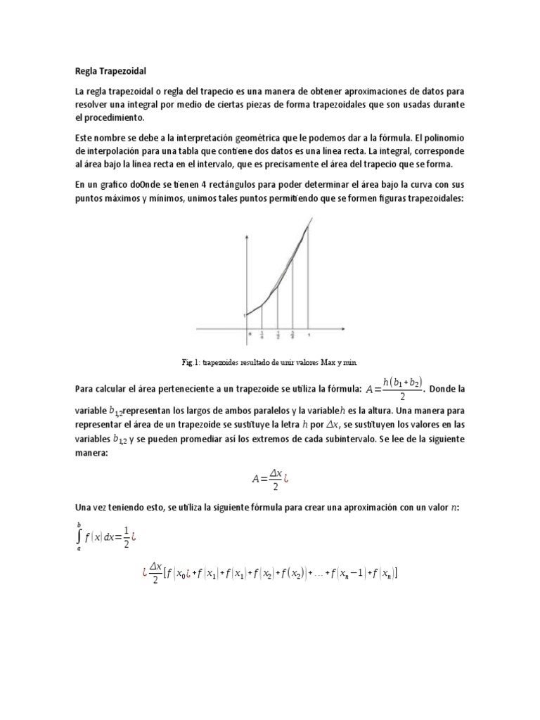 Regla Trapezoidal | PDF | Integral | Relaciones matematicas