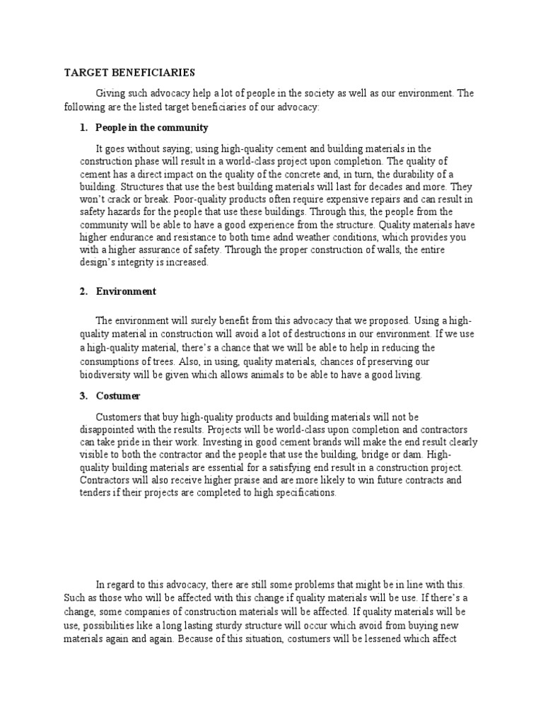 TARGET BENEFICIARIES - Lykhamibinwag | PDF | Biodiversity ...