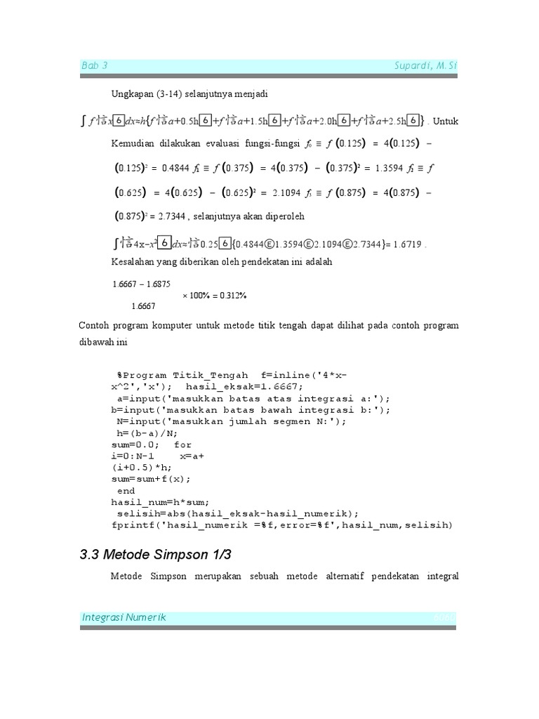 Integrasi Numerik | PDF