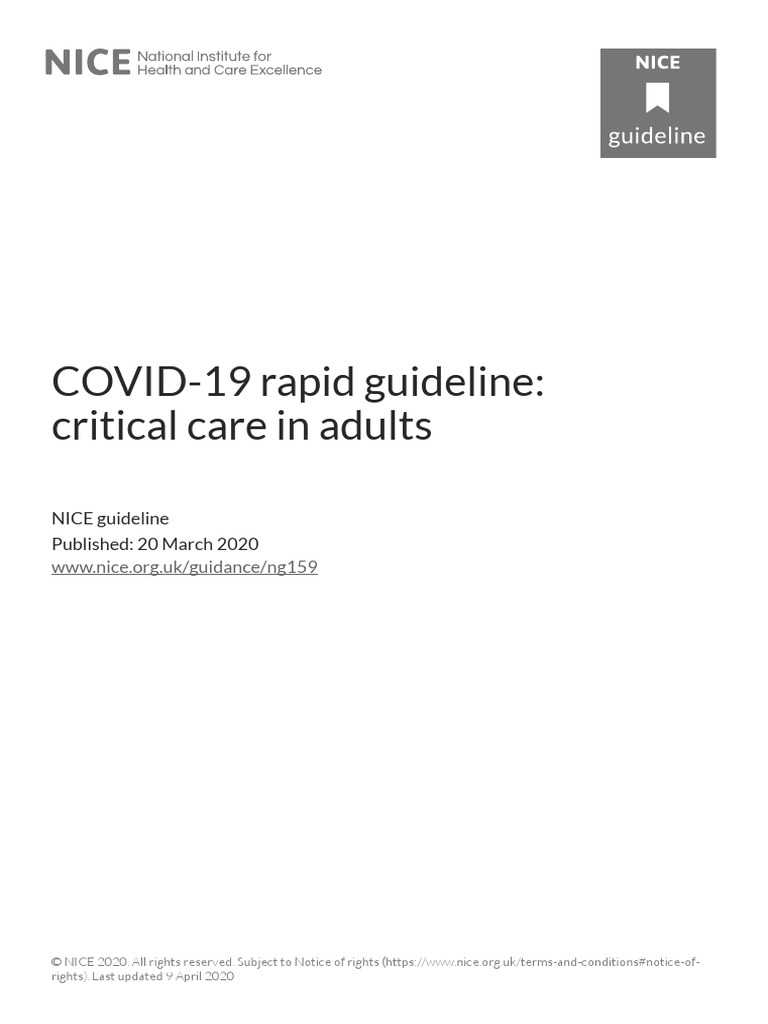 UK - Rapid Guideline Critical Care in Adults | PDF | Intensive Care ...