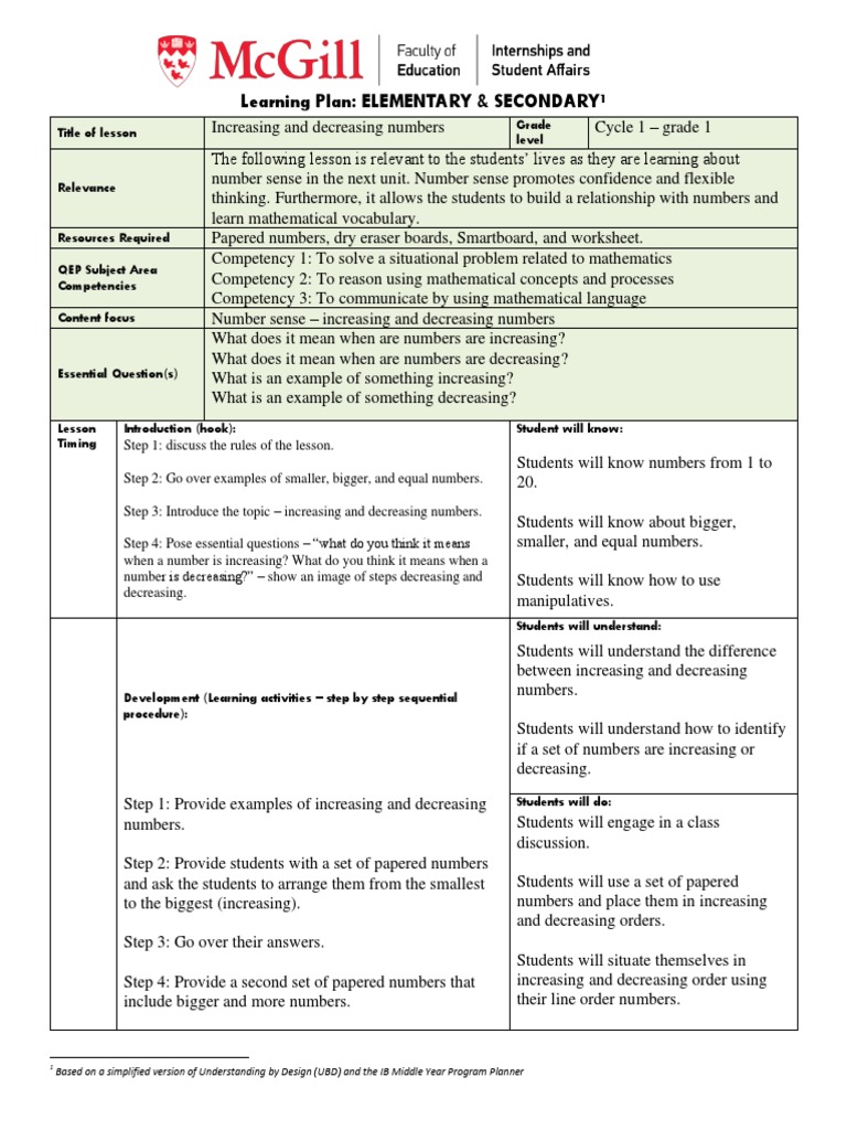 Increasing and Decreasing Numbers | PDF | Educational Assessment | Teaching