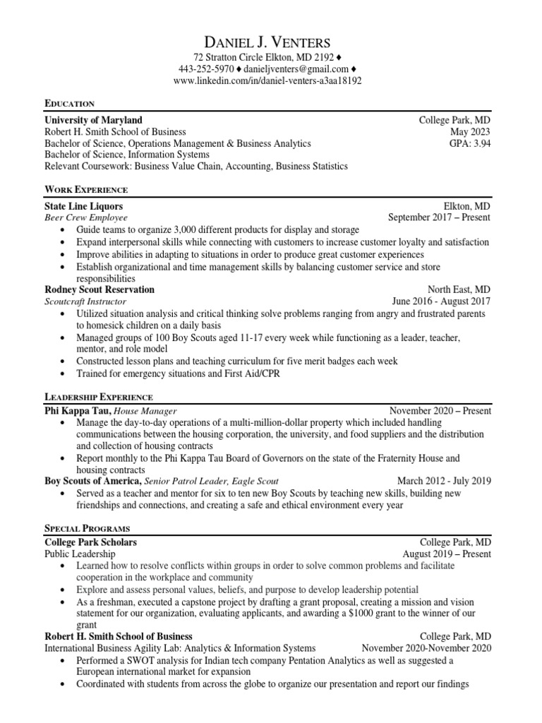 Daniels Resume | PDF | Mentorship | Leadership