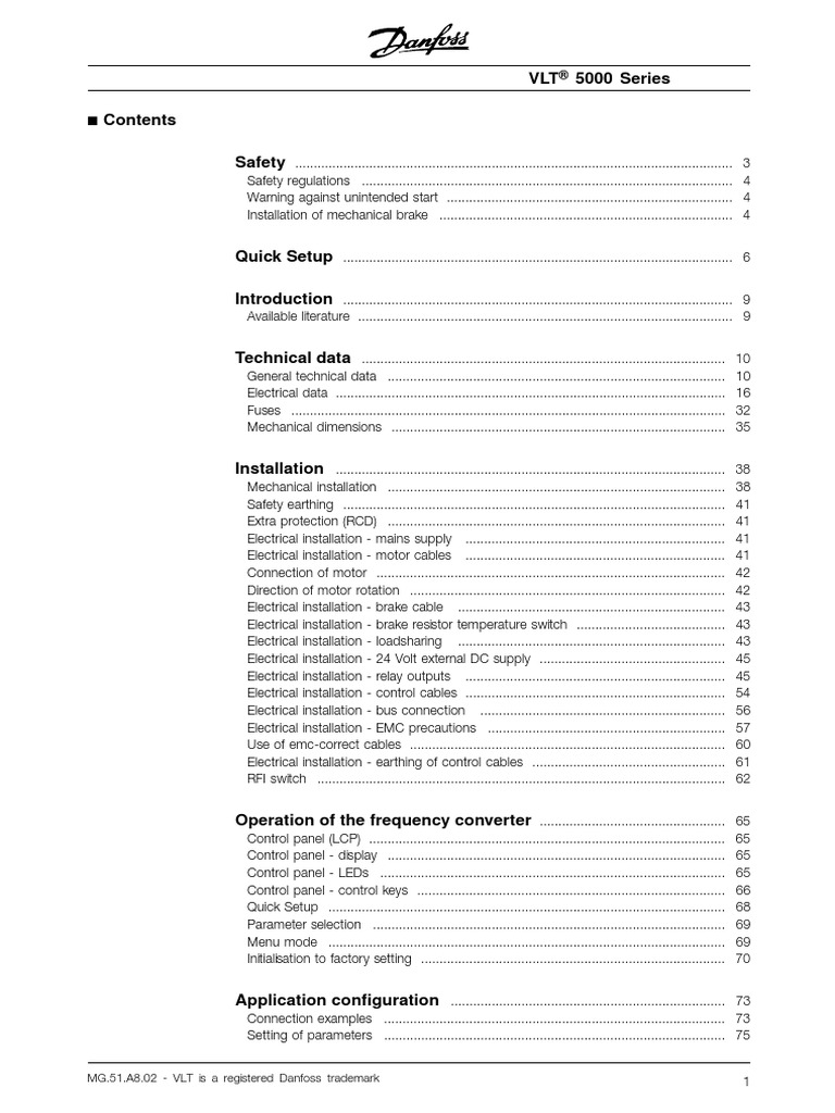 VLT 5000 Series | PDF | Mains Electricity | Electric Motor