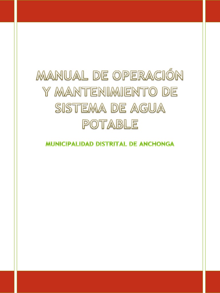 Manual de Operacion y Mantenimiento PDF | PDF | Alcantarillado | Colector de aguas pluviales