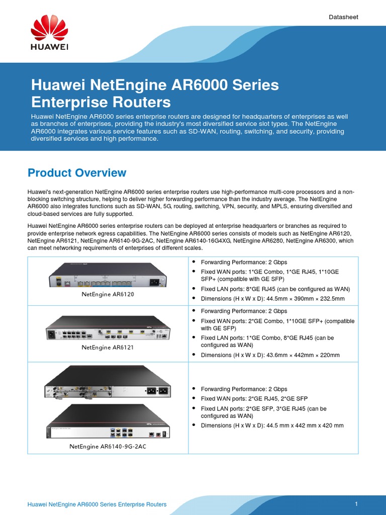 Huawei NetEngine AR6000 Series Enterprise Routers Datasheet | PDF ...