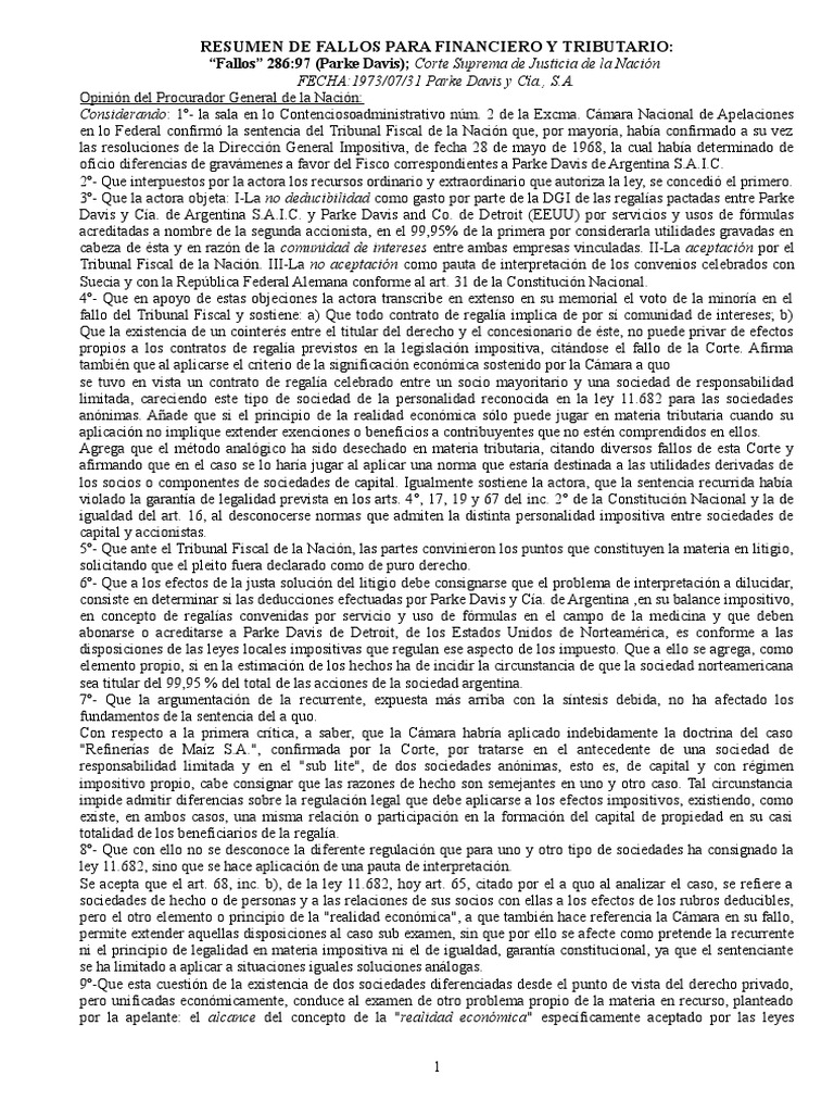 IMPRIMIR Resumen de Fallos | PDF | Caso de ley | Impuestos