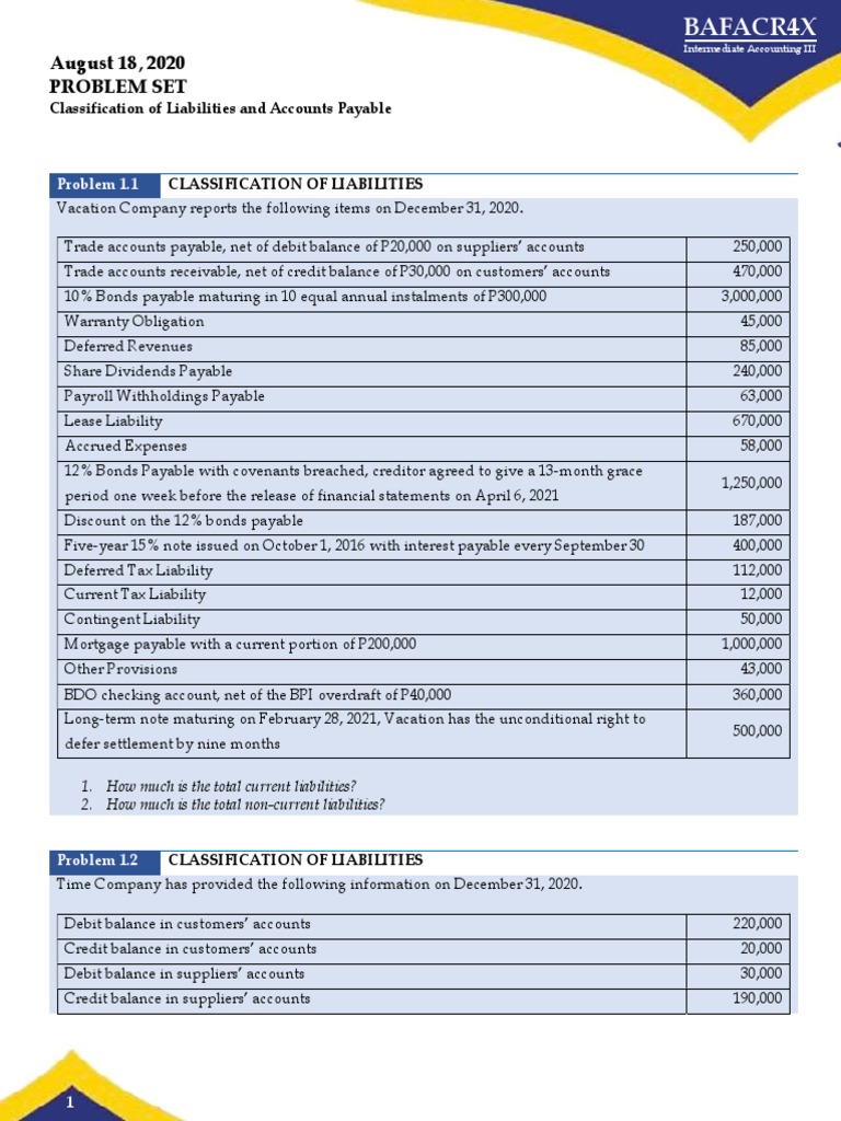 Classification & Accounts Payable | PDF | Accounts Payable | Current ...