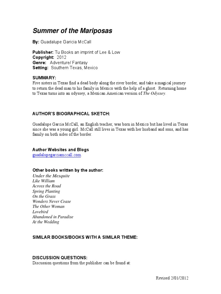 Summer of The Mariposas PDF | PDF