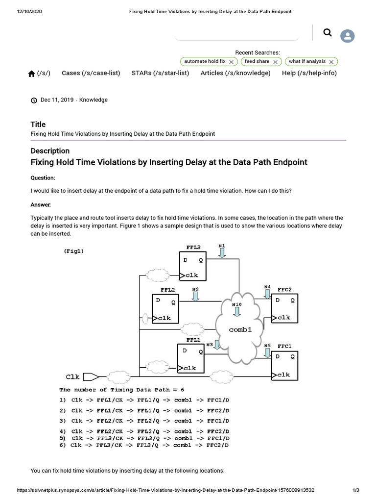 4.fixing Hold Time Violations by Inserting Delay at The Data Path ...