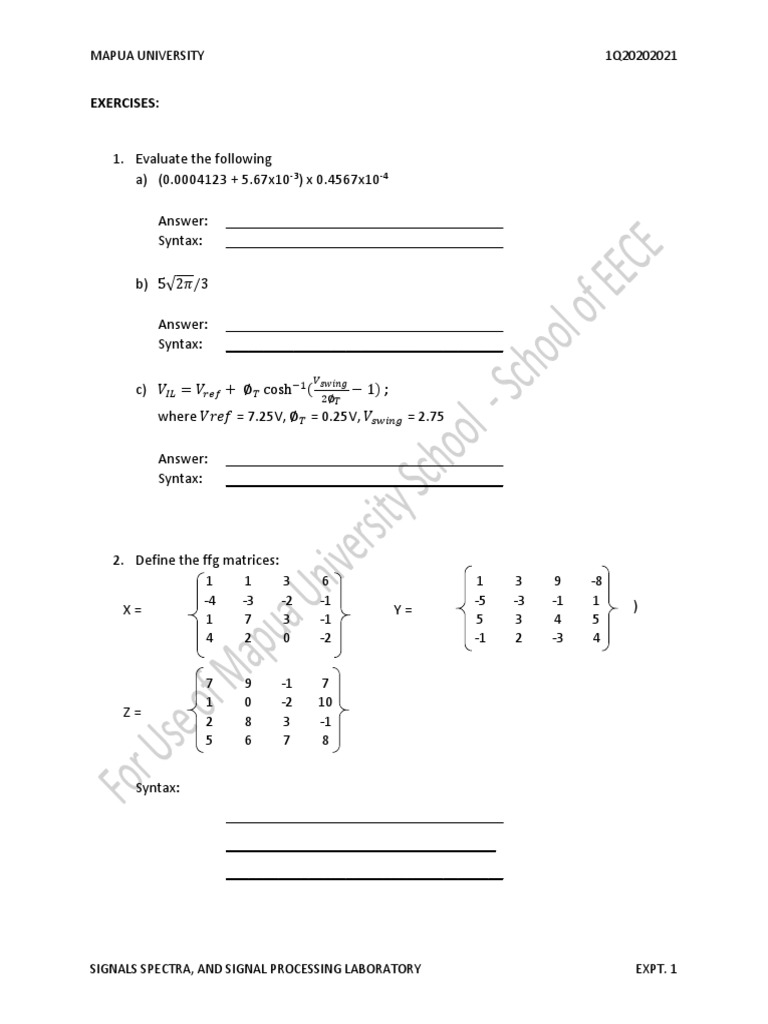 DSP Expt1 | PDF | Mathematical Concepts | Algebra
