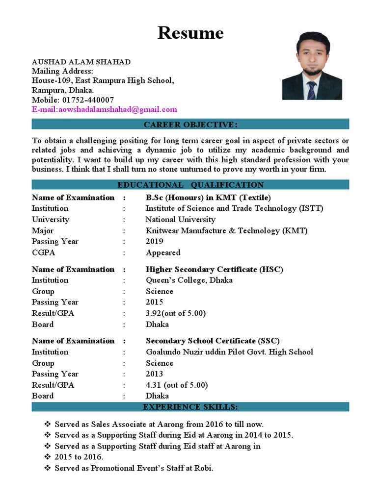 CV Aushad Update | Download Free PDF | Behavior Modification | Learning