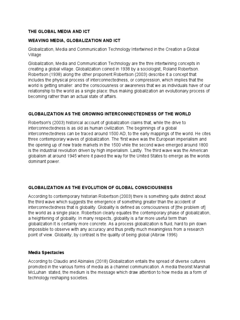 The Global Media and Ict Weaving Media, Globalization and Ict | PDF ...