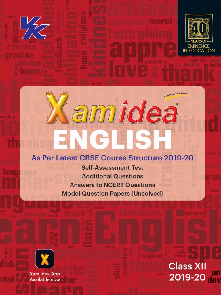Xam Idea English Class 12 Book | PDF