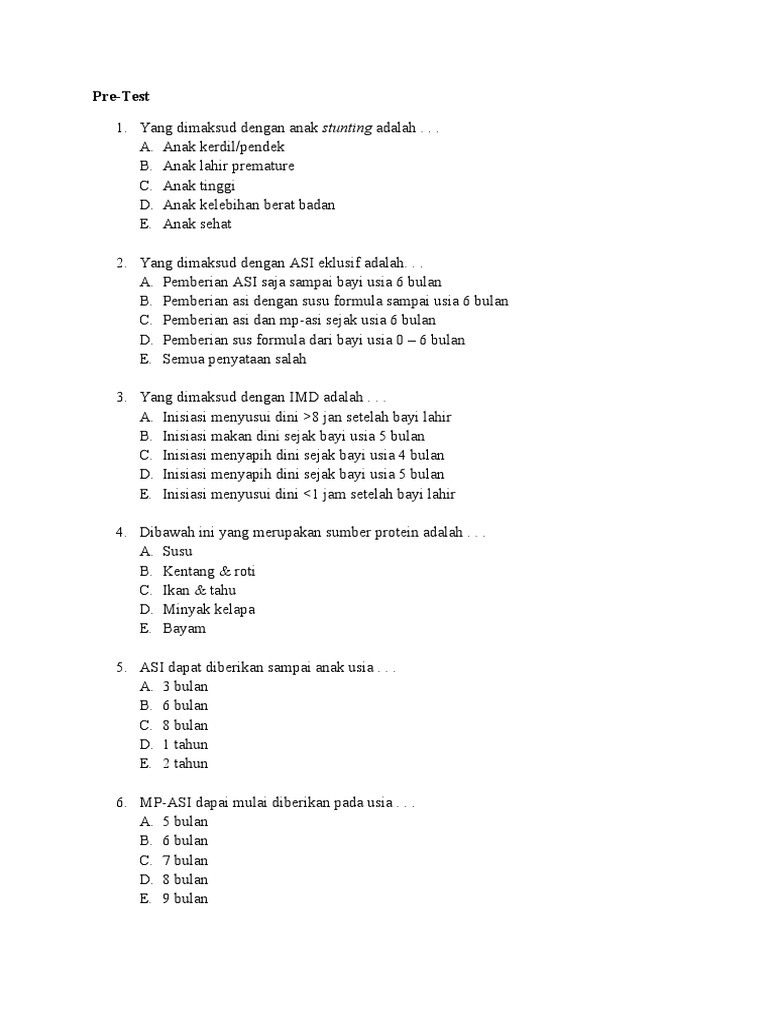 Soal Pre Test | PDF