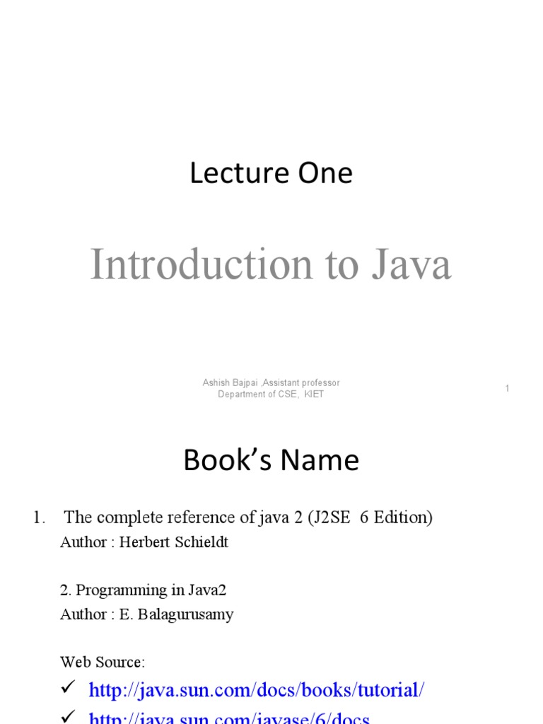 Lecture 1 2 Pdf Java Virtual Machine Java Programming Language