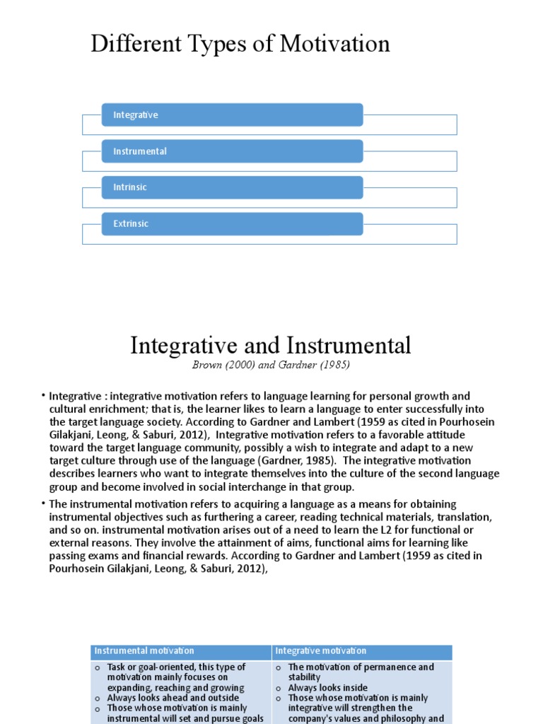 Understanding the Role of Intrinsic, Extrinsic, Integrative, and ...