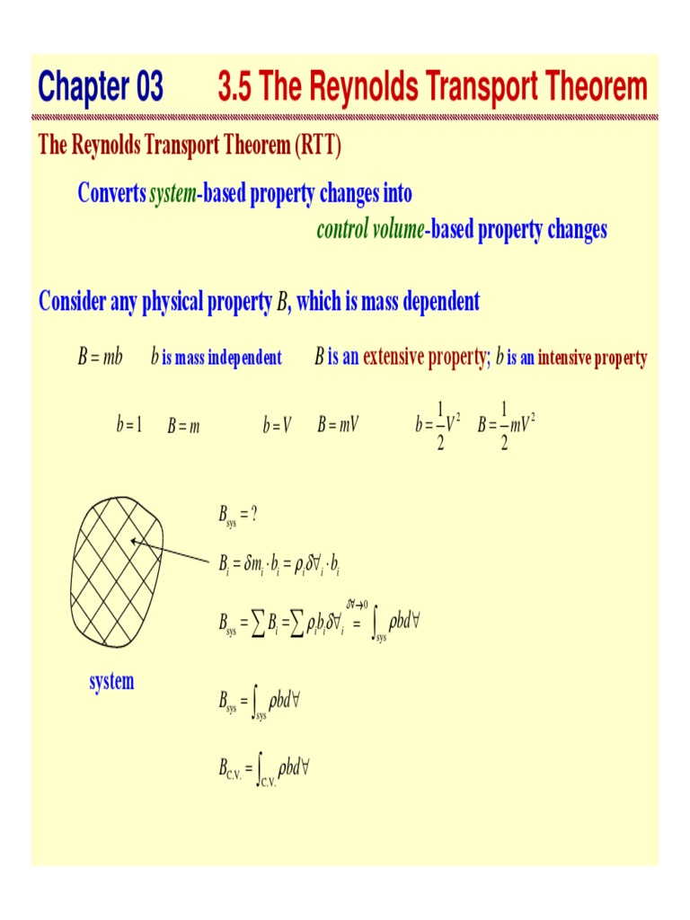 5 The Reynolds Transport Theorem | PDF