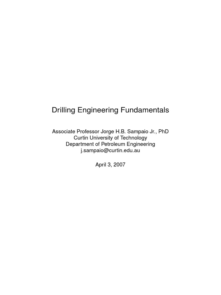 Drilling Engineering Fundamentals PDF | PDF | Drilling Rig | Engines
