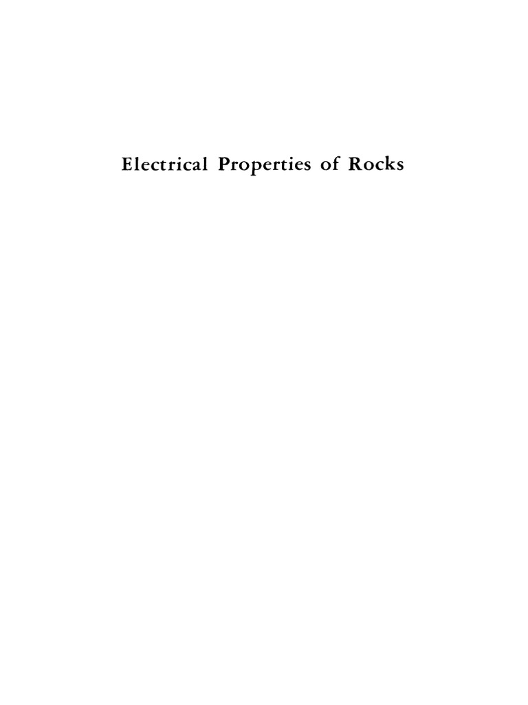 Electrical Properties of Rock PDF | PDF | Dielectric | Porosity