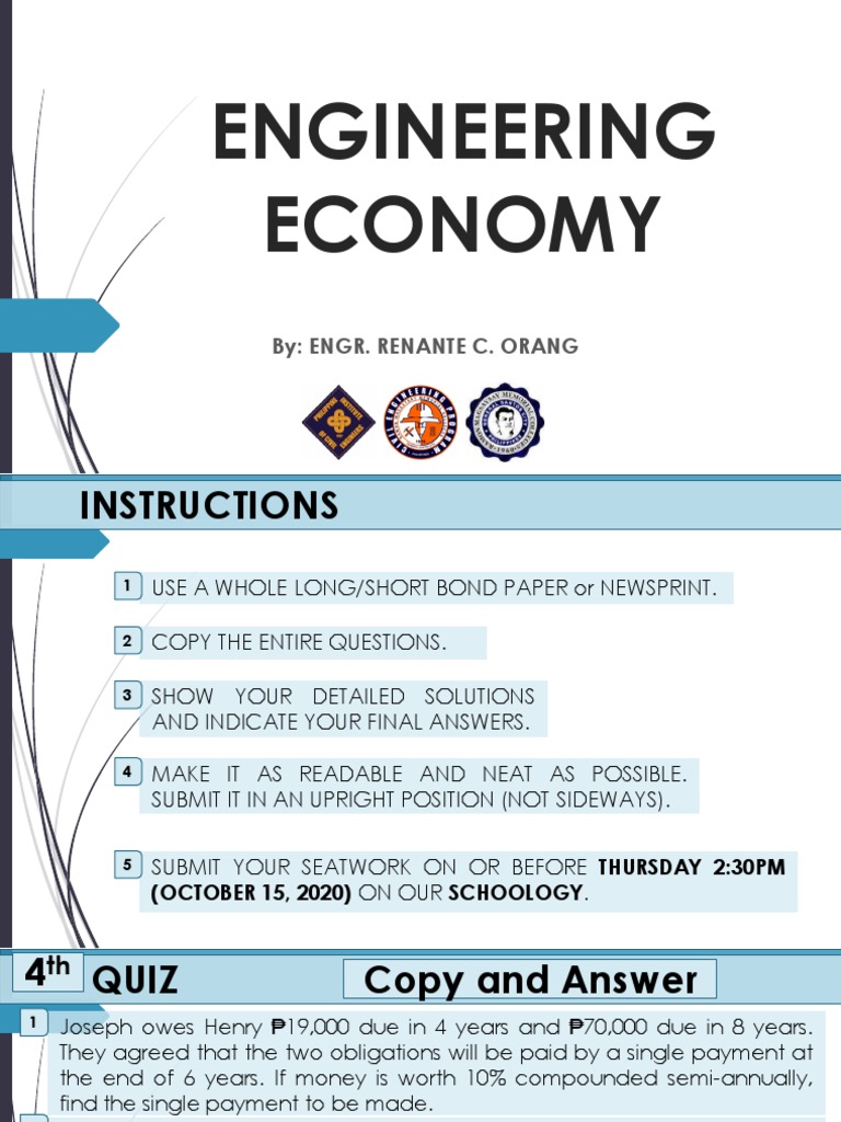 Engineering Economy: By: Engr. Renante C. Orang | PDF