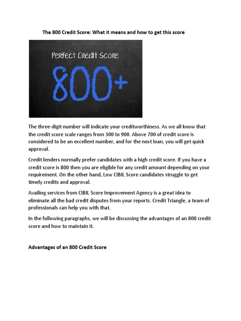 The 800 Credit Score What It Means and How To Get This Score - Creidt ...