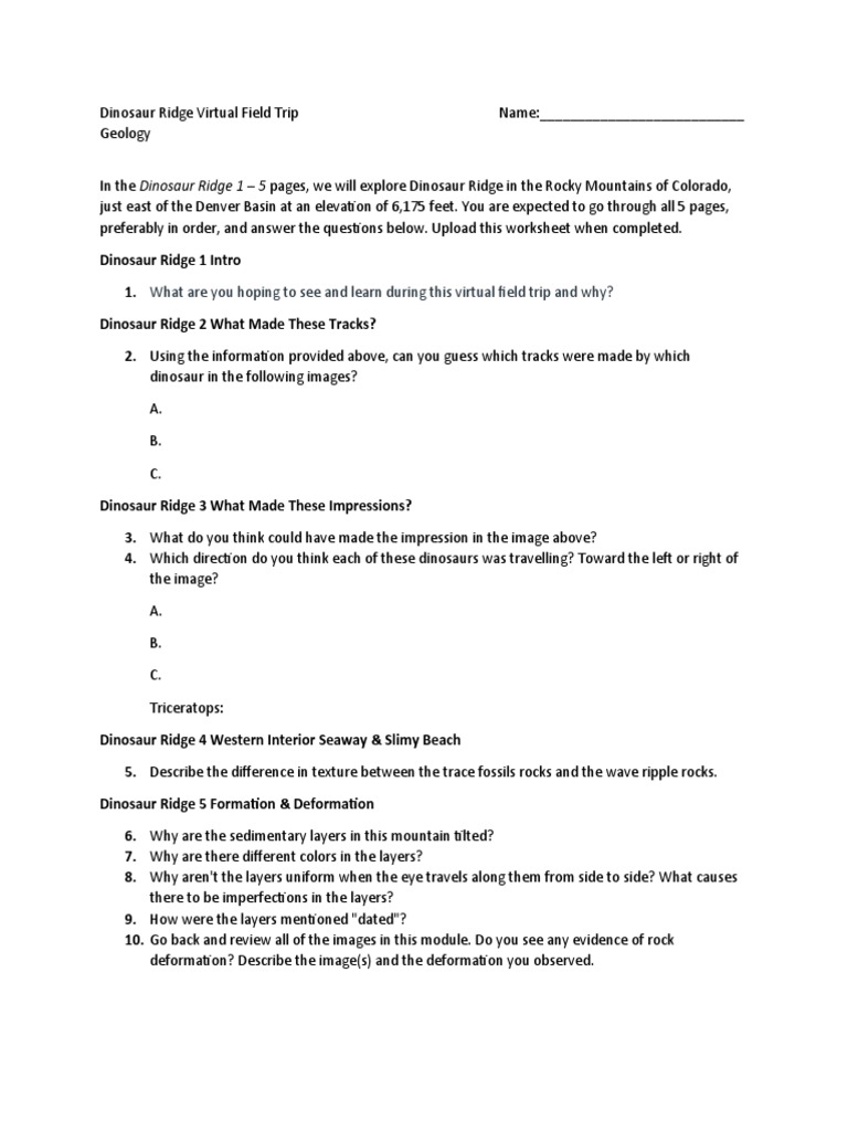 What Are You Hoping To See and Learn During This Virtual Field Trip and ...